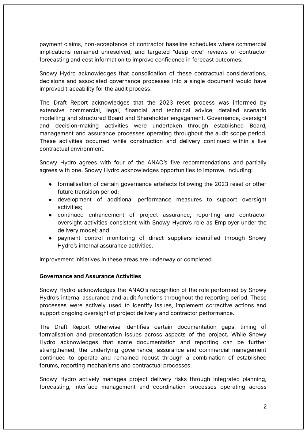 Delivery of Snowy 2.0 | Australian National Audit Office (ANAO)